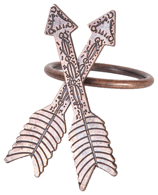 HiEnd Accents Arrow Design Napkin Rings, set of 6 - Contemporary ...