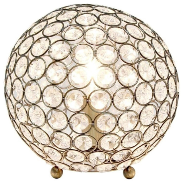 Elipse Medium Contemporary Metal Crystal Round Sphere Glamorous Orb ...