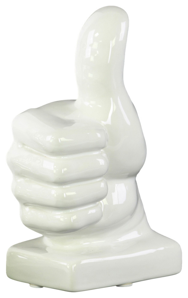 Porcelain Thumbs Up Sculpture - Contemporary - Decorative Objects And ...