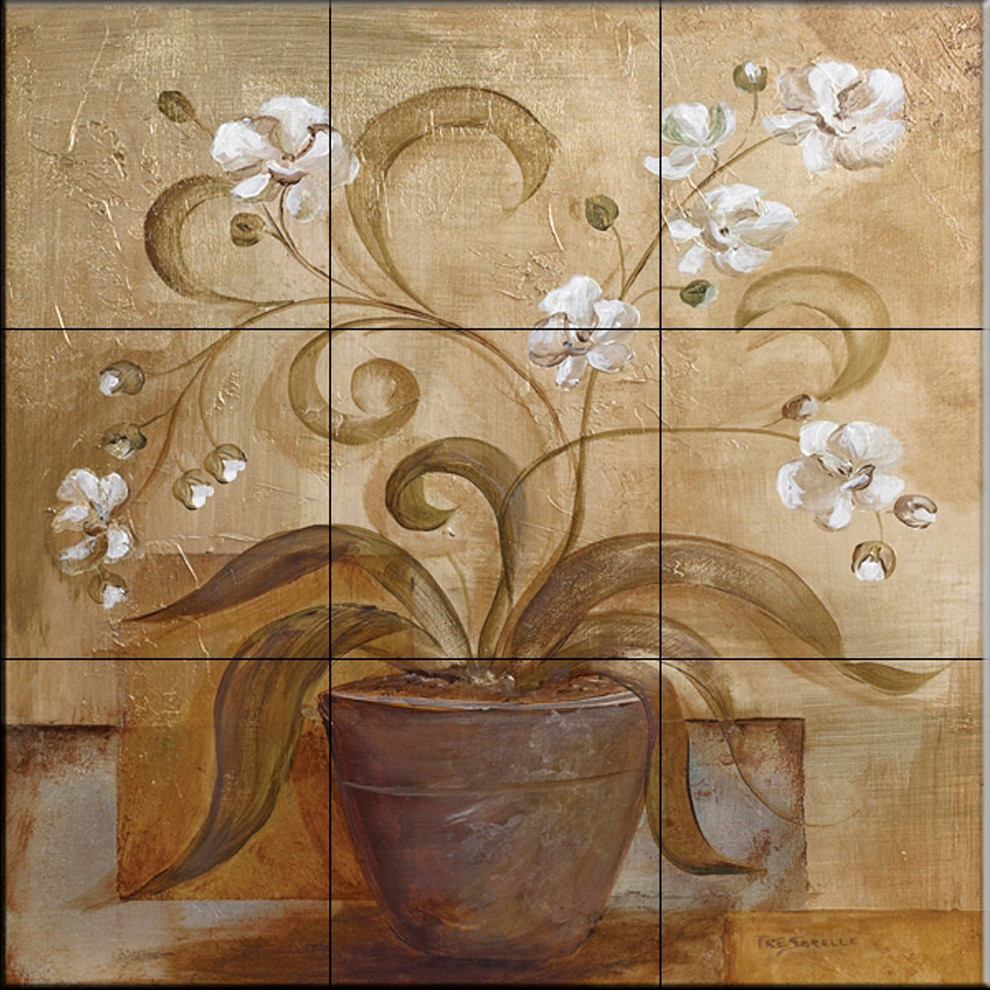 Tile Mural, Orchid Delight by Tre Sorelle Studios, 18" x 18" (9 Tiles ...