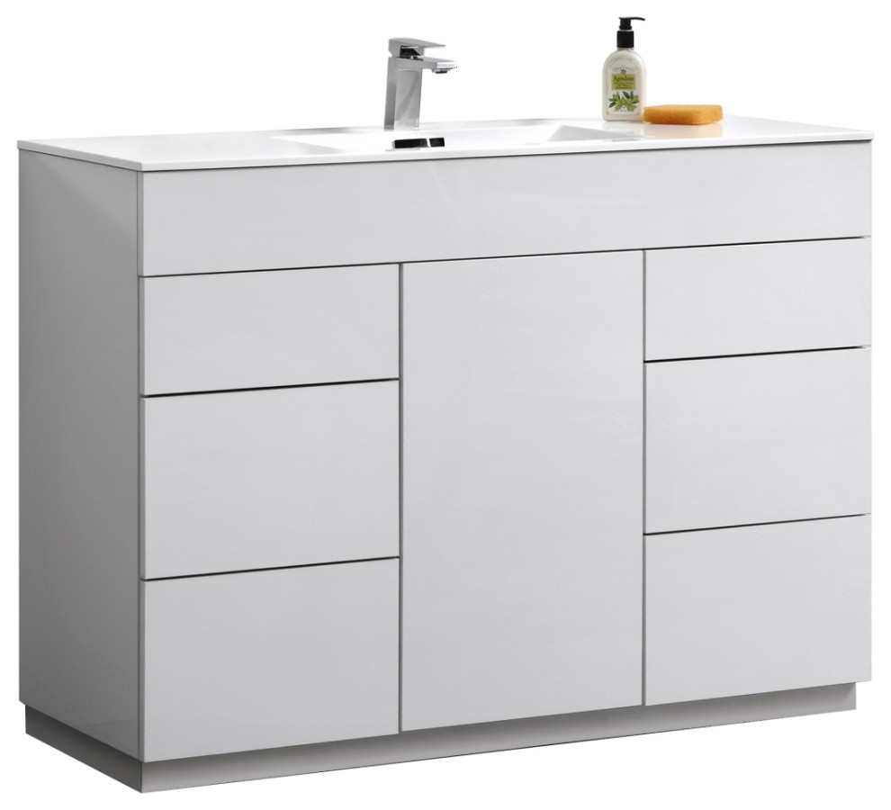 Milano 48" Single Sink Modern Bathroom Vanity - Modern - Bathroom ...