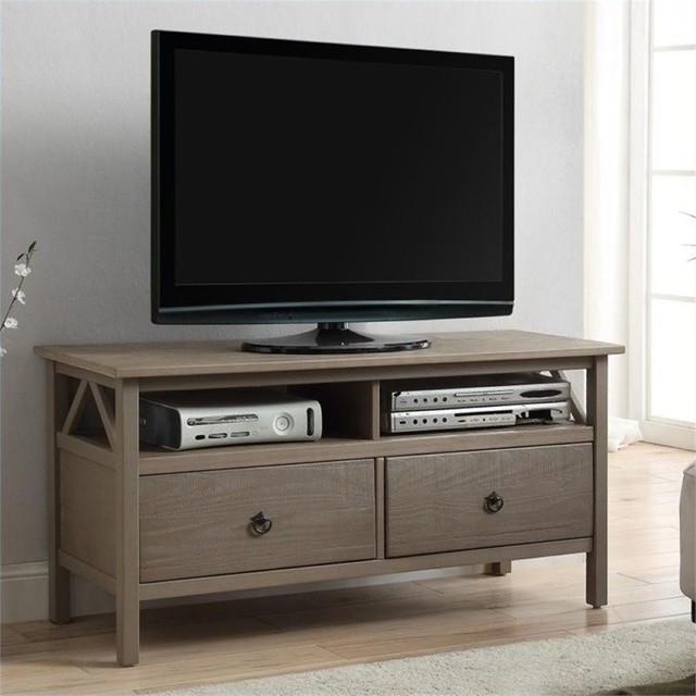 Atlin Designs Rustic Wood TV Stand for TVs up to 44" in Rustic Gray ...