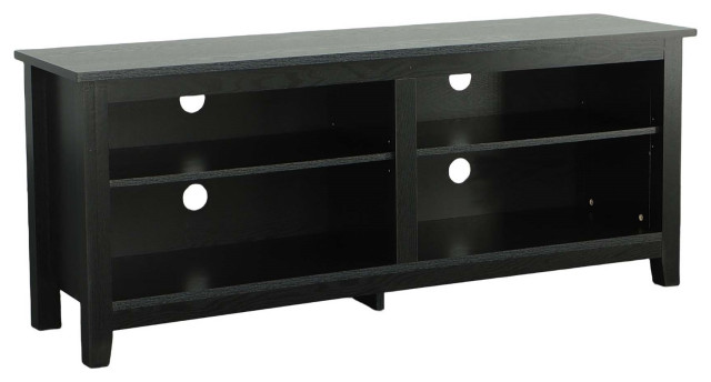Taft 58" TV Entertainment Console, Black - Transitional - Entertainment ...