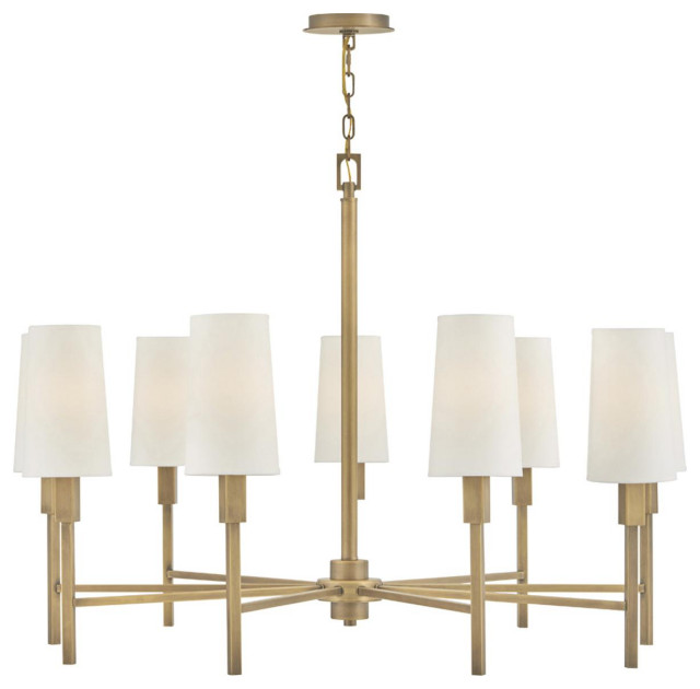 Fenwick 9 Light Chandelier, Heritage Brass - Transitional - Chandeliers ...