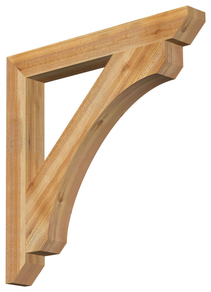 Balboa Traditional Bracket, 16"Dx16"H, 3 1/2"W Western Red Cedar/Smooth ...
