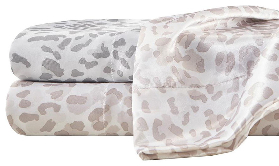 Sheet Set Queen Taupe Leopard - Contemporary - Sheet And Pillowcase ...