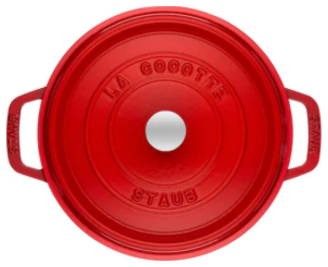 Staub Cast Iron Cherry Deep Round Cocotte, 5-Quart - Modern - Dutch ...
