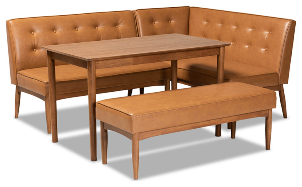 Arvid Tan 4-PC Dining Nook Set - Midcentury - Dining Sets - by ...