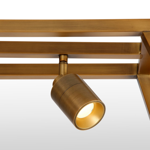 VidaLite Shura Cage, 5 Light Flush Mount, Brushed Brass, 5 - Light ...