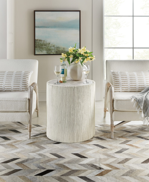 Serenity Swale Round Side Table - Transitional - Side Tables And End ...
