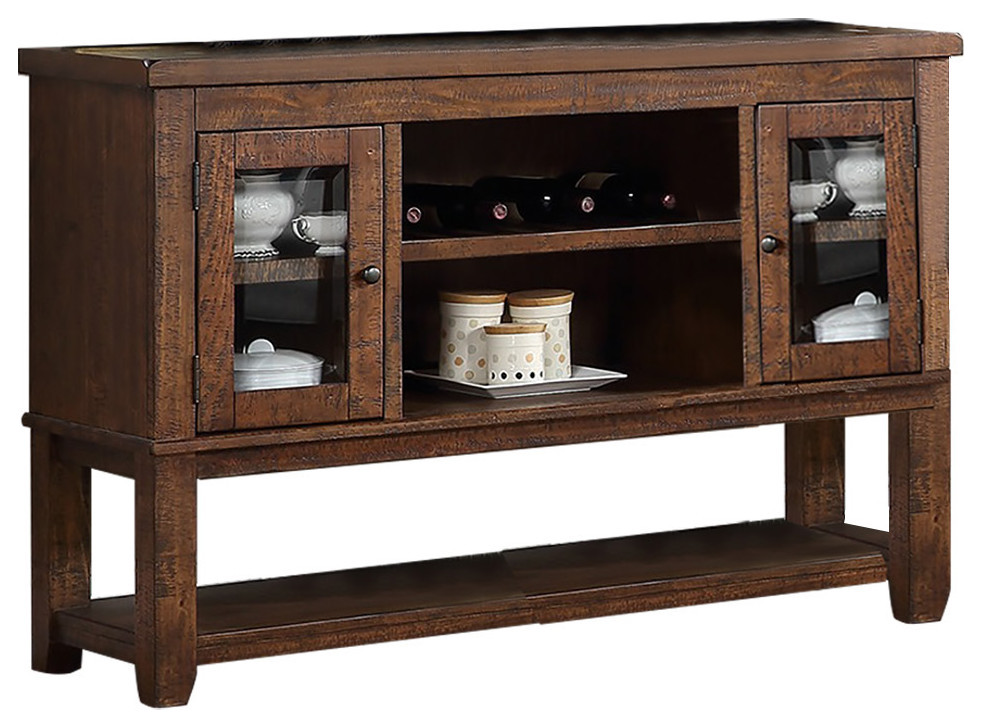 Wood Server With Open Shelves - Rustic - Buffets And Sideboards - by ...