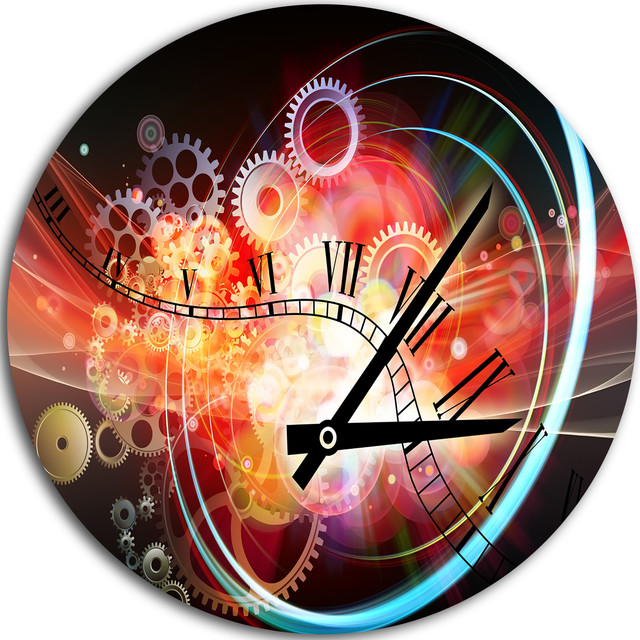 Interesting Clock, Contemporary Art Disc Metal Wall Art, Disc of 11 ...