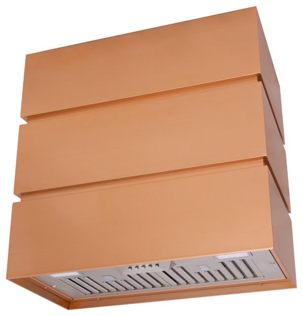 30stainless Steel Range Hood 3 Stacks Modern Box Kitchen Hood And Vent Wall Mount 30w 30h