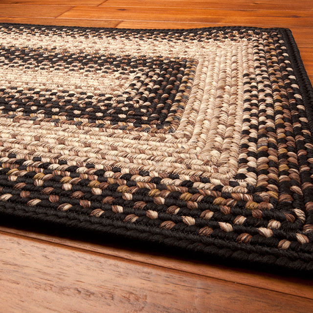 Black Mist Braided Indoor/Outdoor Ultra Durable Rectangle Rug, 6'x9 ...