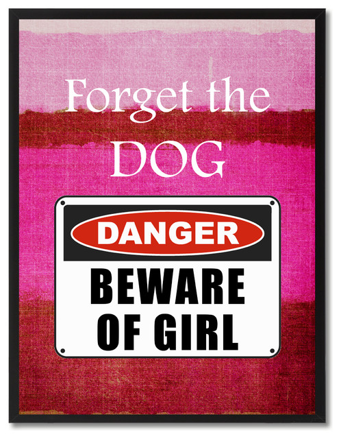 Beware Of Girl Danger Sign, Canvas, Picture Frame, 13"x17 ...