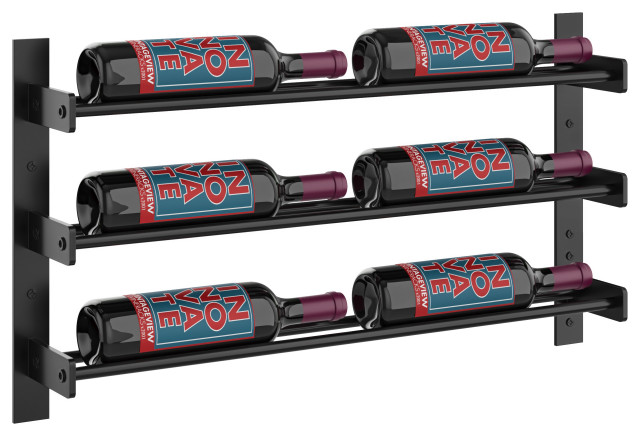 Evolution Wine Wall 2C 15, 6 Bottles, Matte Black - Contemporary - Wine ...