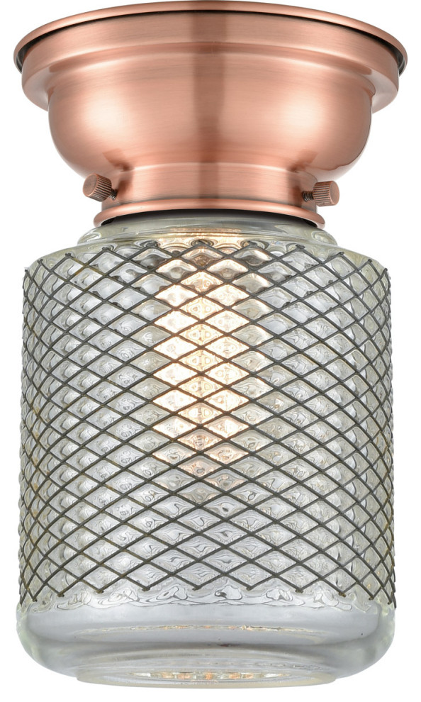 Aditi Stanton 1 Light Flush Mount in Antique Copper - Transitional ...