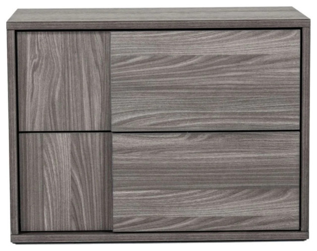Marie Italian Modern Elm Gray Nightstand - Transitional - Nightstands ...