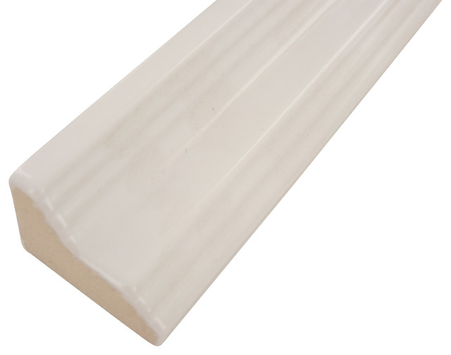 1.5"x6" Lumier Glossy Porcelain Profile Chair Rail, 1.5"x6 ...