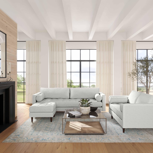 Cave Beige Tweed Sectional - Midcentury - Sectional Sofas - by First of ...