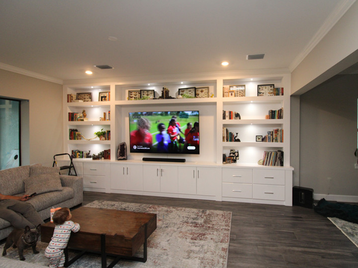 Custom Built-In Entertainment Center - Floor to Ceiling, Wall to Wall ...