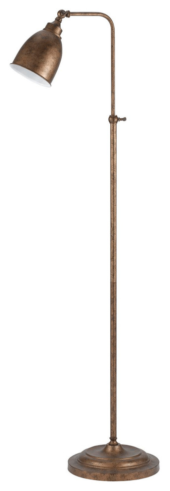 62" Rusted Adjustable Traditional Shaped Floor Lamp With Rust Dome ...