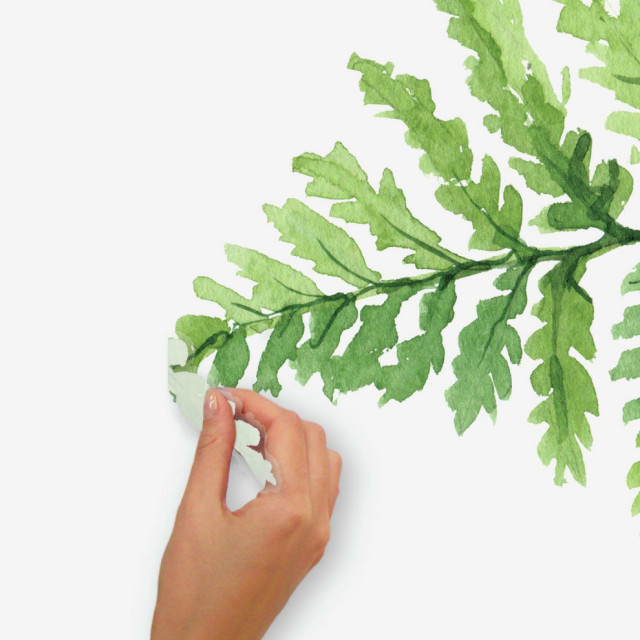 Green Watercolor Fern XL Giant Wall Decals - Tropical - Wall Decals ...