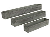 Metal and Patina Finish Troughs - Set of 3 - Industrial - Indoor Pots ...