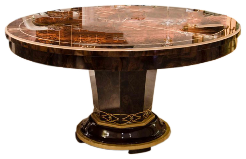 Infinity Burl Round Dining Table - Traditional - Dining Tables - by ...