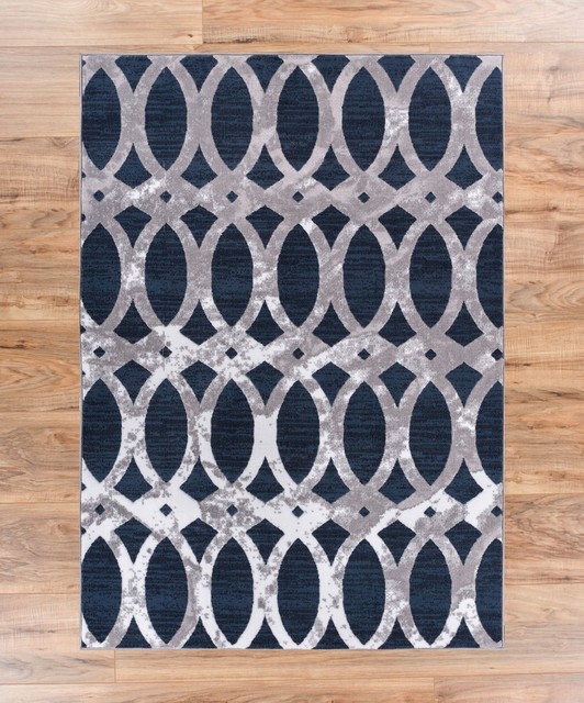 Well Woven Dulcet Exotic Modern Abstract Scrolls Blue Area Rug 1756, 2 ...