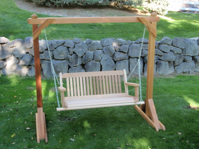 Cabbage Hill Porch Swing, Cedar Tone, 4' - Transitional - Porch Swings ...