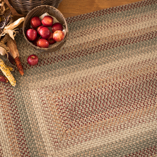 Homespice Decor 27 x 45" Oval Heartland Wool Braided Rug - Contemporary ...