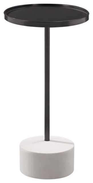 Maklaine Modern / Contemporary Black and White Marble Scatter Table ...