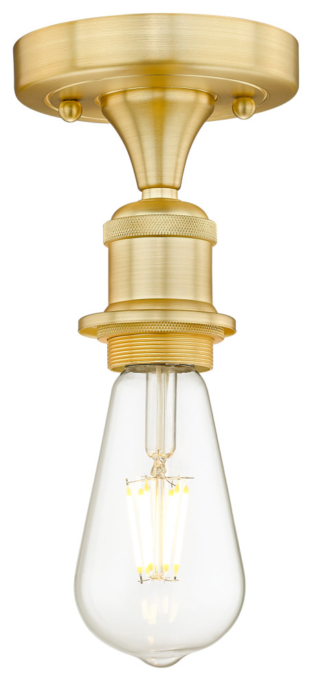 Innovations Bare Bulb 1 2" Semi-Flush Mount Polished Nickel ...