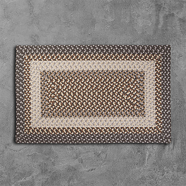 Tiburon Misted Gray 11' Square, Square, Braided Rug - Contemporary ...