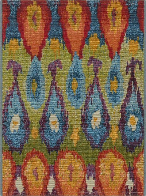 Unique Loom Ikat Outdoor Rug, 2'2"x3' - Mediterranean - Outdoor Rugs ...