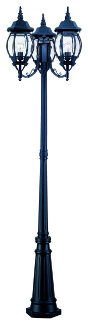 Matte Black Three Light Post Mount from the Chateau Collection, 23.500 ...