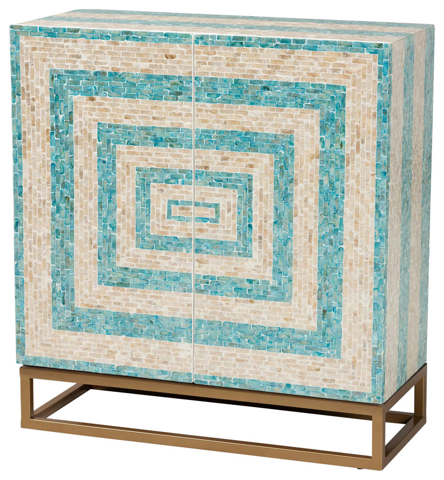 Terri Two-Tone Storage Cabinet - Beach Style - Storage Cabinets - by ...