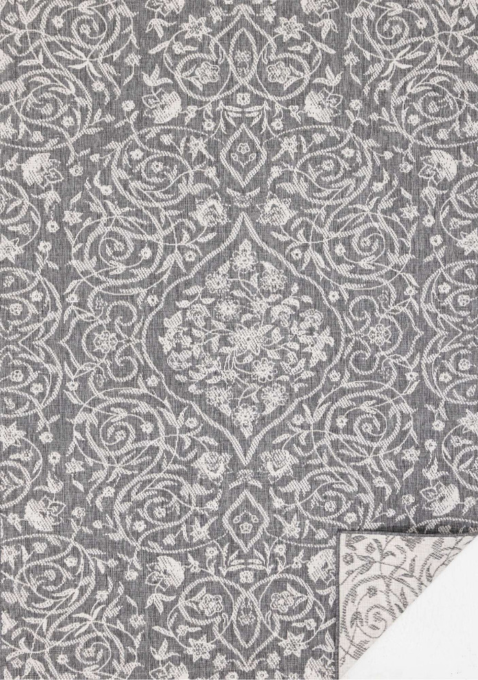 Brooke Collection Elegant Medallion Reversible Outdoor Rug ...