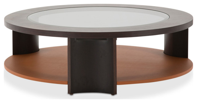 21 Cosmopolitan Round Cocktail Table, Diablo Orange/Umber - Transitional - Coffee Tables - by ...