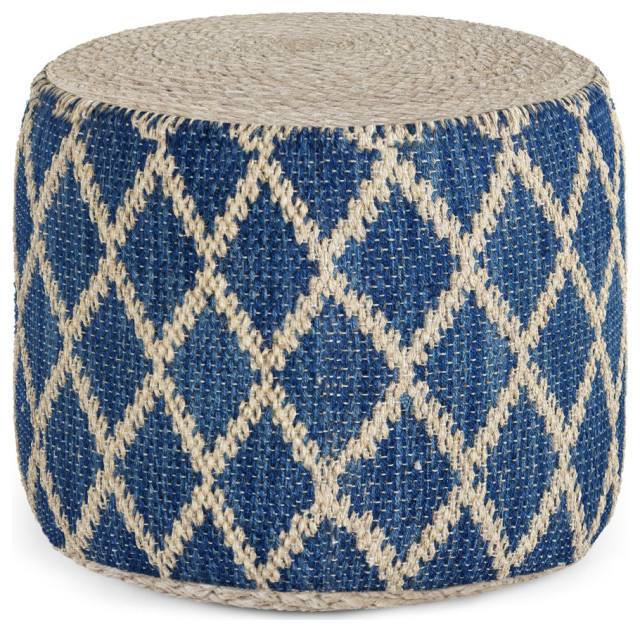 Edgeley Round Pouf, Natural Woven Braided Jute - Scandinavian - Floor Pillows And Poufs - by ...