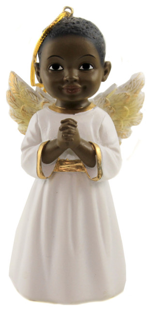 Holiday Ornament Angel Boy Singing Praise Polyresin Prayer Religious ...