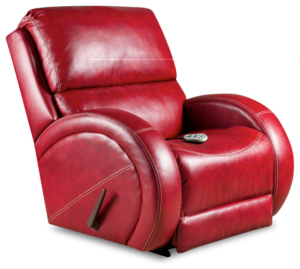 MFO Massaging Como Leather Recliner with Heat Control - Contemporary ...