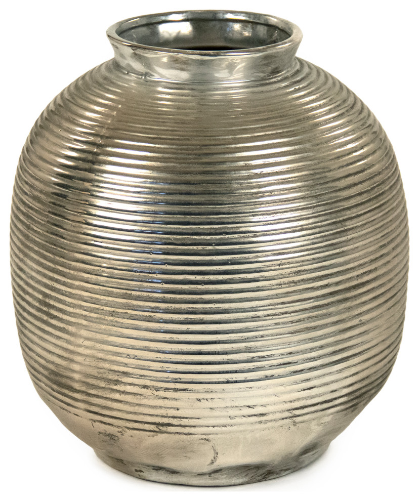 Metallic Spherical Vase, Large - Transitional - Vases - by Zentique ...
