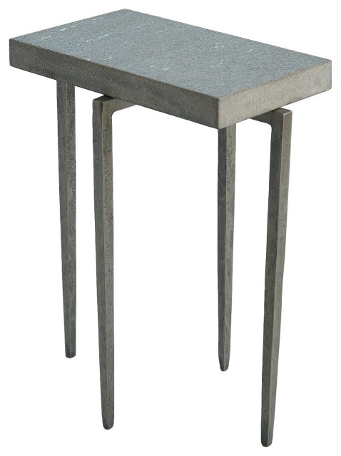 Modern Minimalist Grey Iron Granite Accent Table Slab Rectangle ...