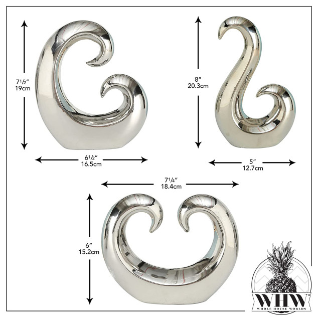 Eternity Curl Sculpture, Silver Titanium - Contemporary - Decorative ...