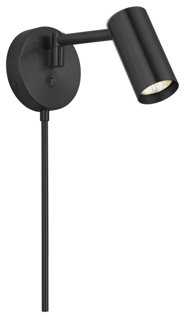 Stanly Contemporary 1 Light Matte Black Metal Wall, Task - Transitional ...