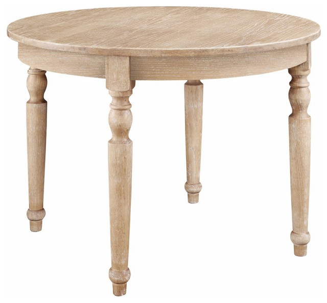 Belfort Light Natural Brown Round Table - Traditional - Dining Tables ...