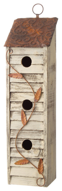 Rustic Garden Distressed Hanging Rectangle Wooden Birdhouse - Rustic ...