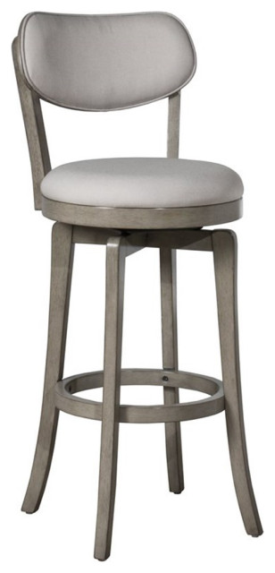Hillsdale Sloan 38.25" Wood Contemporary Counter Stool in Aged Gray/Fog ...